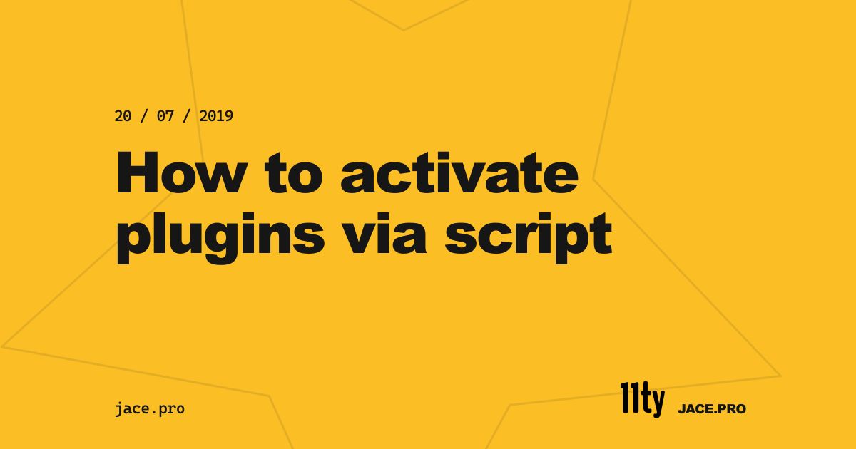 How to activate plugins via script